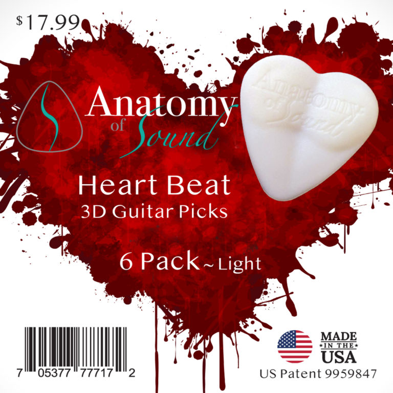 Heart BeatGuitar6 Pack, Light – Anatomy of Sound : 3D Guitar Picks