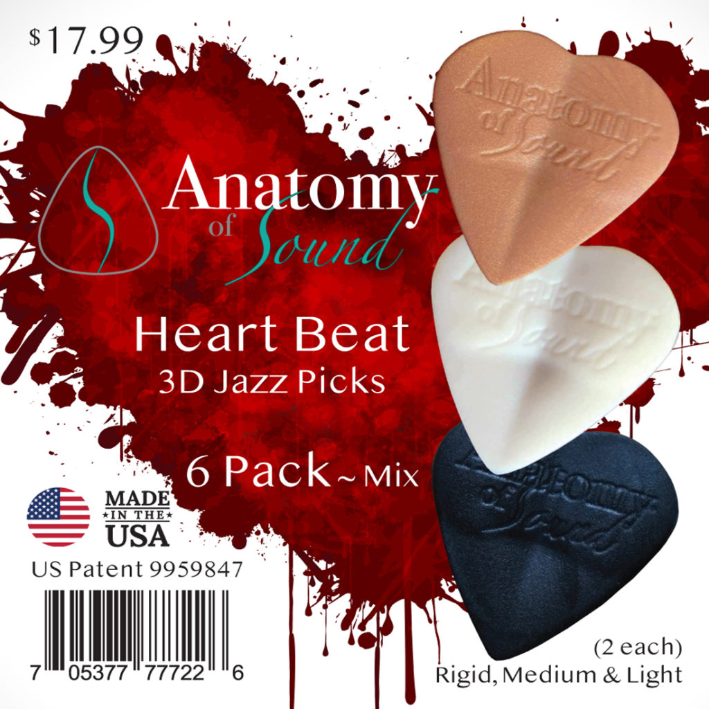 Heart BeatJazz6 Pack, Mixed – Anatomy of Sound : 3D Guitar Picks