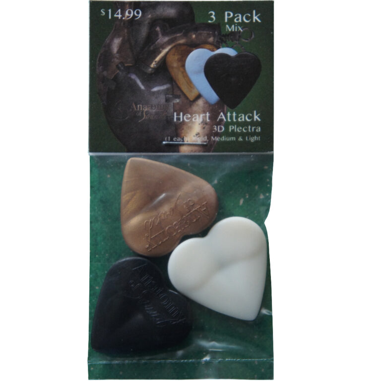 Heart Attack3 Pack, Mixed Embossed – Anatomy of Sound : 3D Guitar Picks